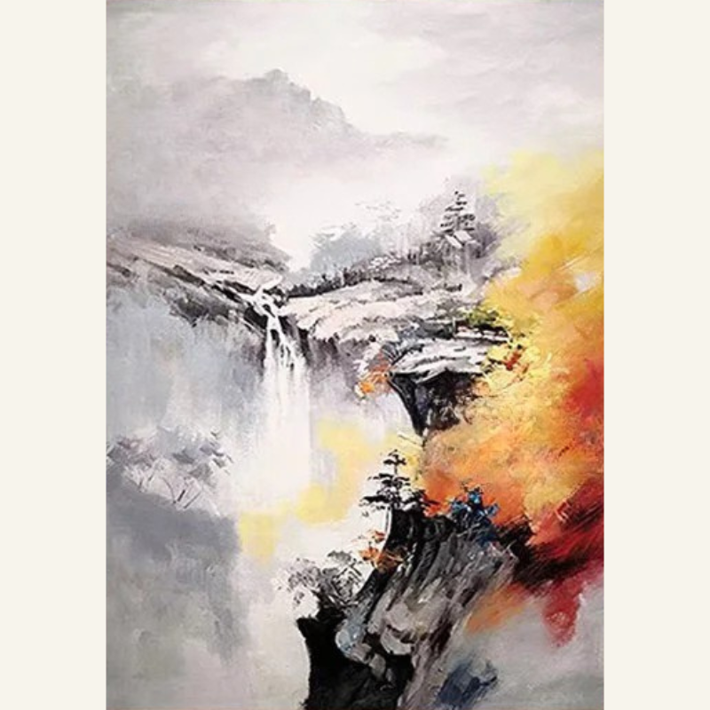 Embers of the Summit | Luxury Abstract Mountain Canvas | Avalie Fine Arts